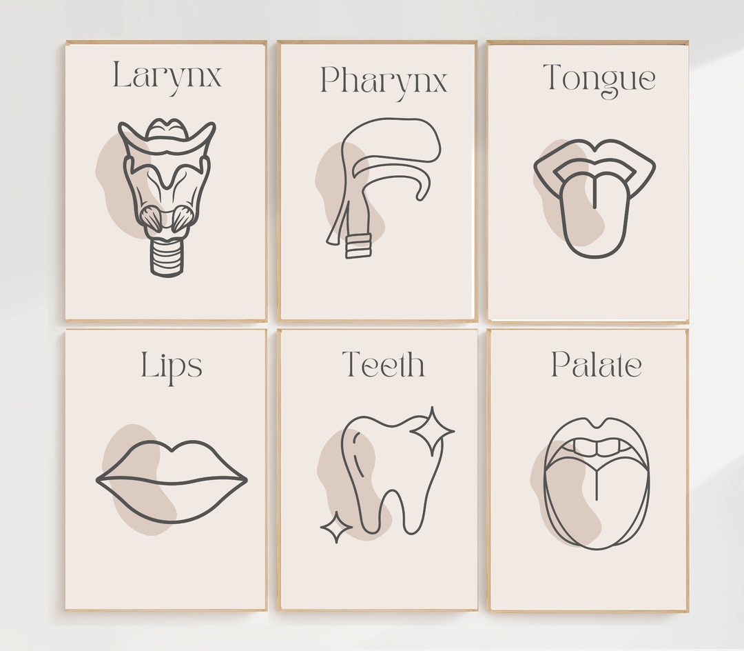 Speech Anatomy Set of 6 Wall Art Decor Digital Prints Set Medical Print ...