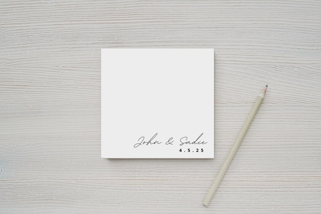 Personalized Wedding Post-it Notes, Custom Save the Date Notepads ...