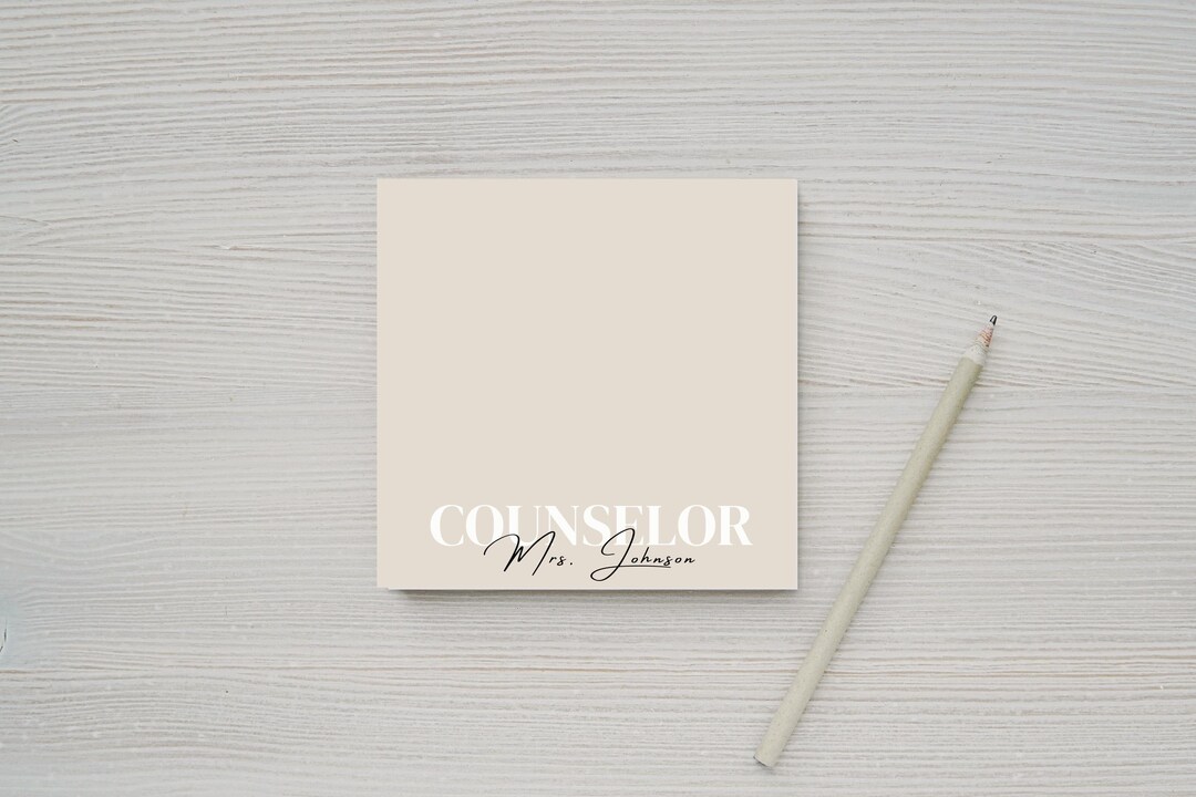 Personalized Counselor Post-it Notes, Custom Counselor Gifts, Back to ...