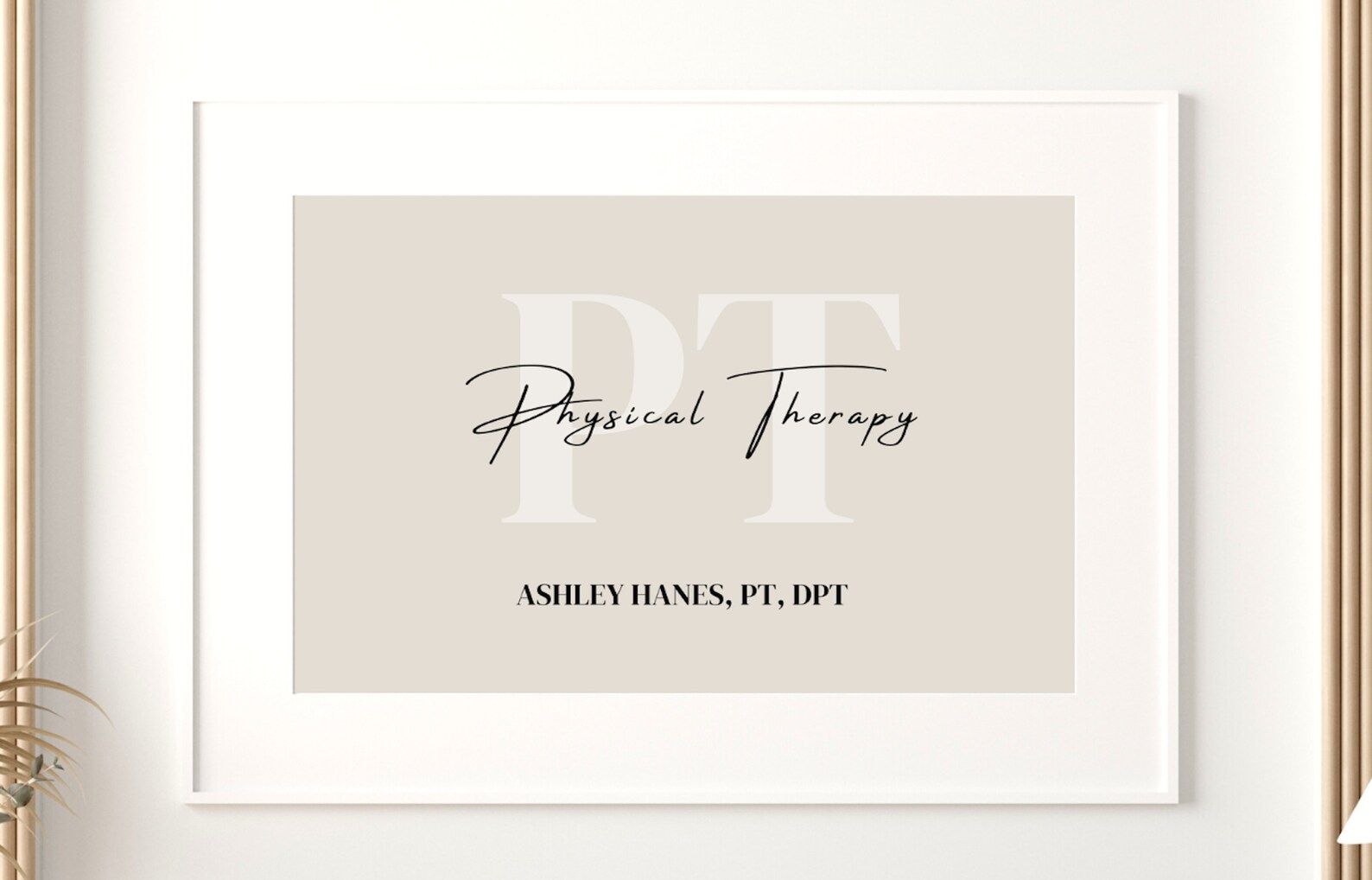 Personalized Physical Therapy Print, Physical Therapy Sign, Neutral PT ...