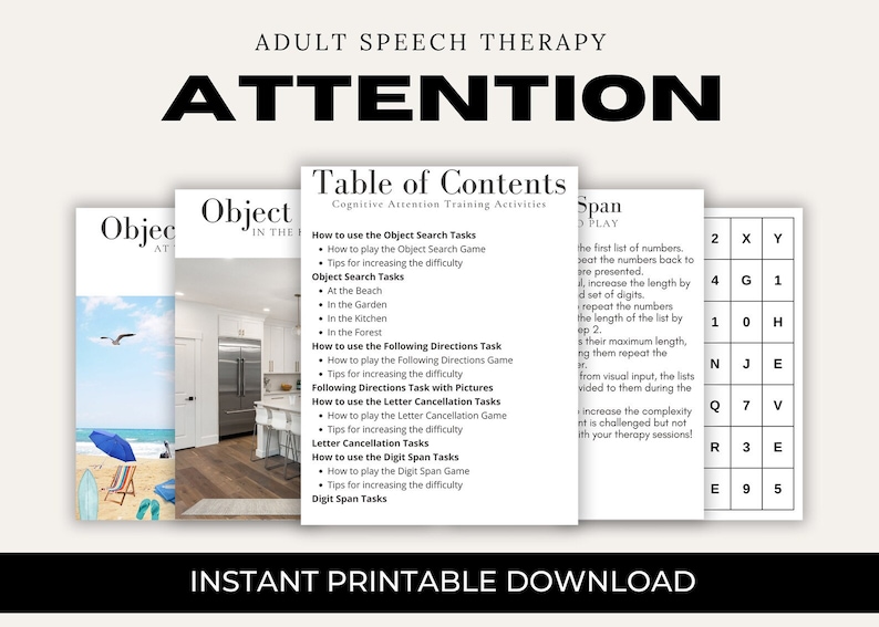 200+ Cognitive Activities for Adult Speech Therapy, Speech Language ...