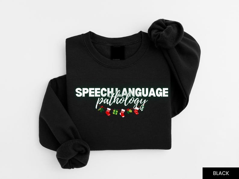 Speech Therapy Chistmas Crewneck, SLP Christmas Shirt, Speech Therapy ...