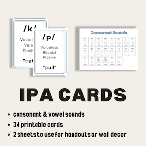 IPA Cards, Flashcards International Phonetic Alphabet, for Studying ...