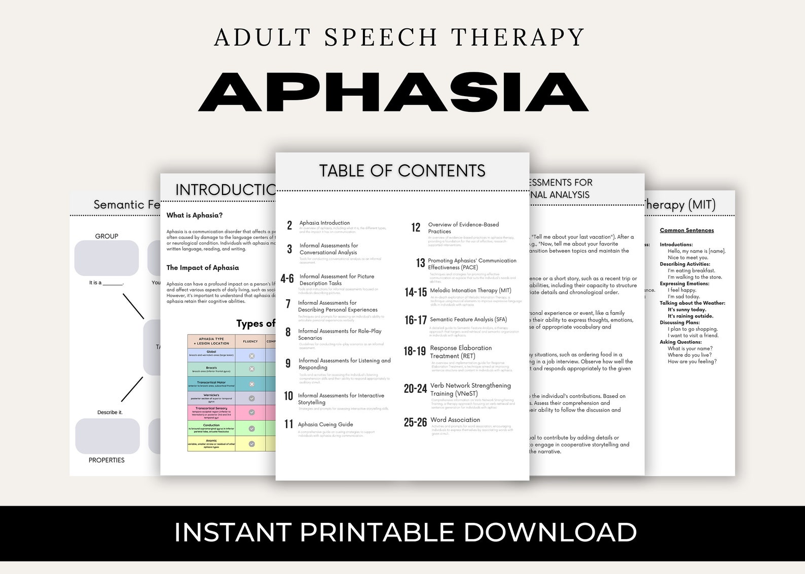 Aphasia Activities for Adult Speech Therapy, Speech Language Pathology ...