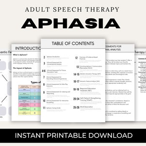 Aphasia Activities for Adult Speech Therapy, Speech Language Pathology ...