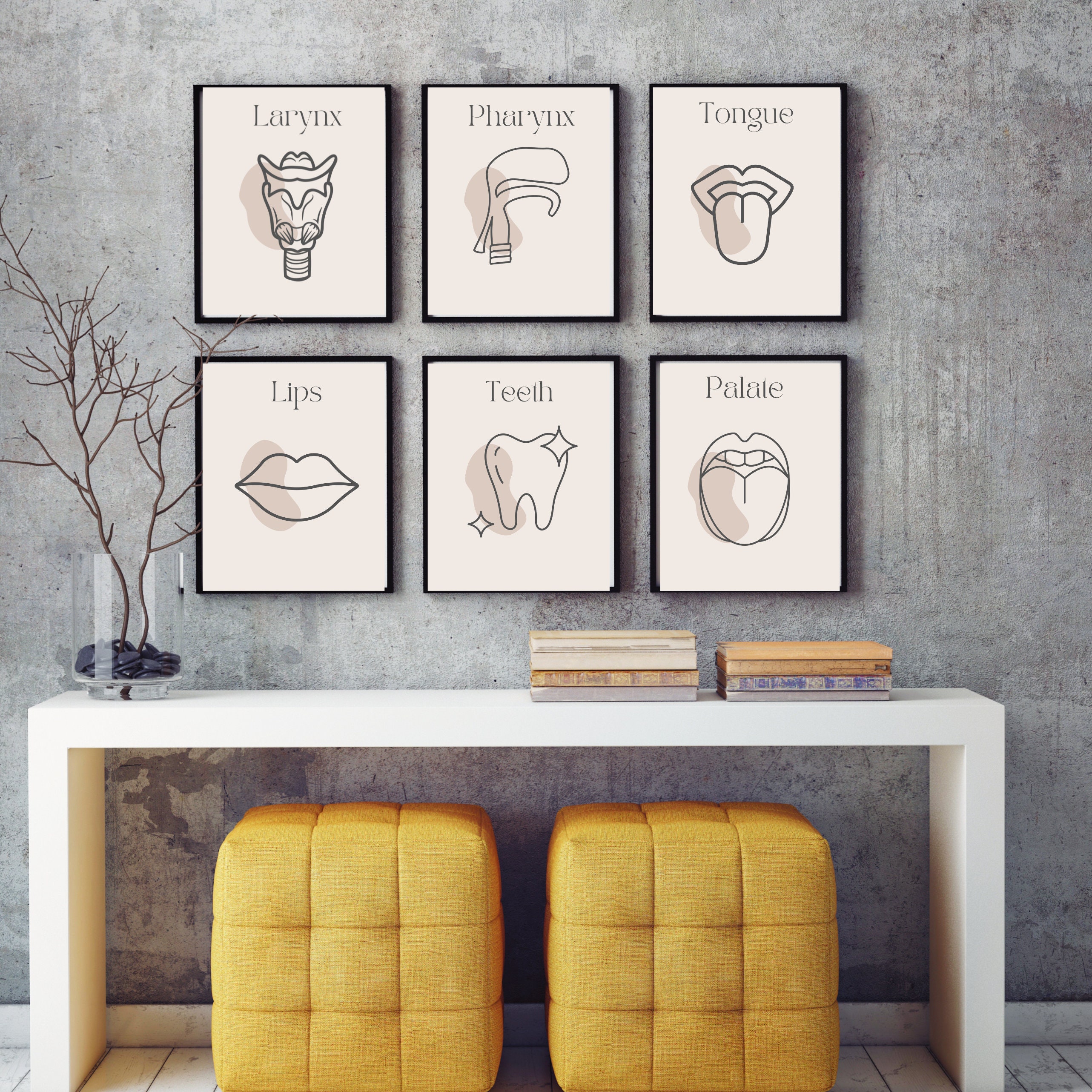 Speech Anatomy Set of 6 Wall Art Decor Digital Prints Set Medical Print ...