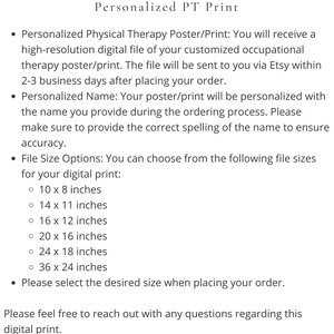 Personalized Physical Therapy Print, Physical Therapy Sign, Neutral PT ...