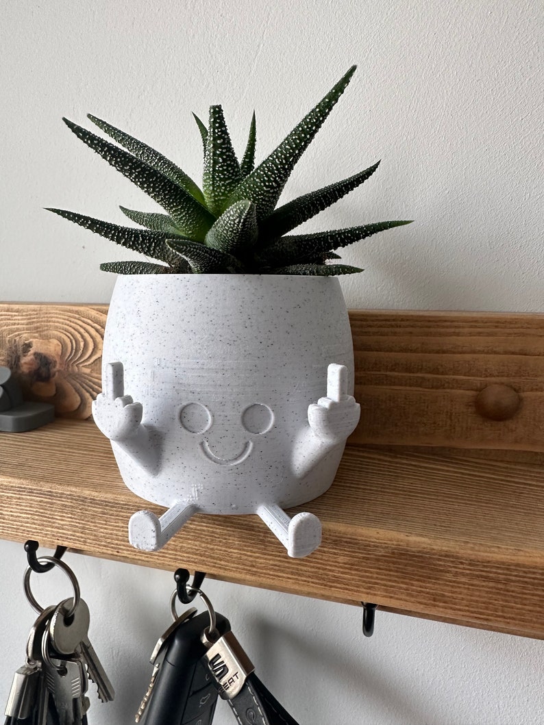 Smiling Plant Pot With Middle Fingers Up - Etsy