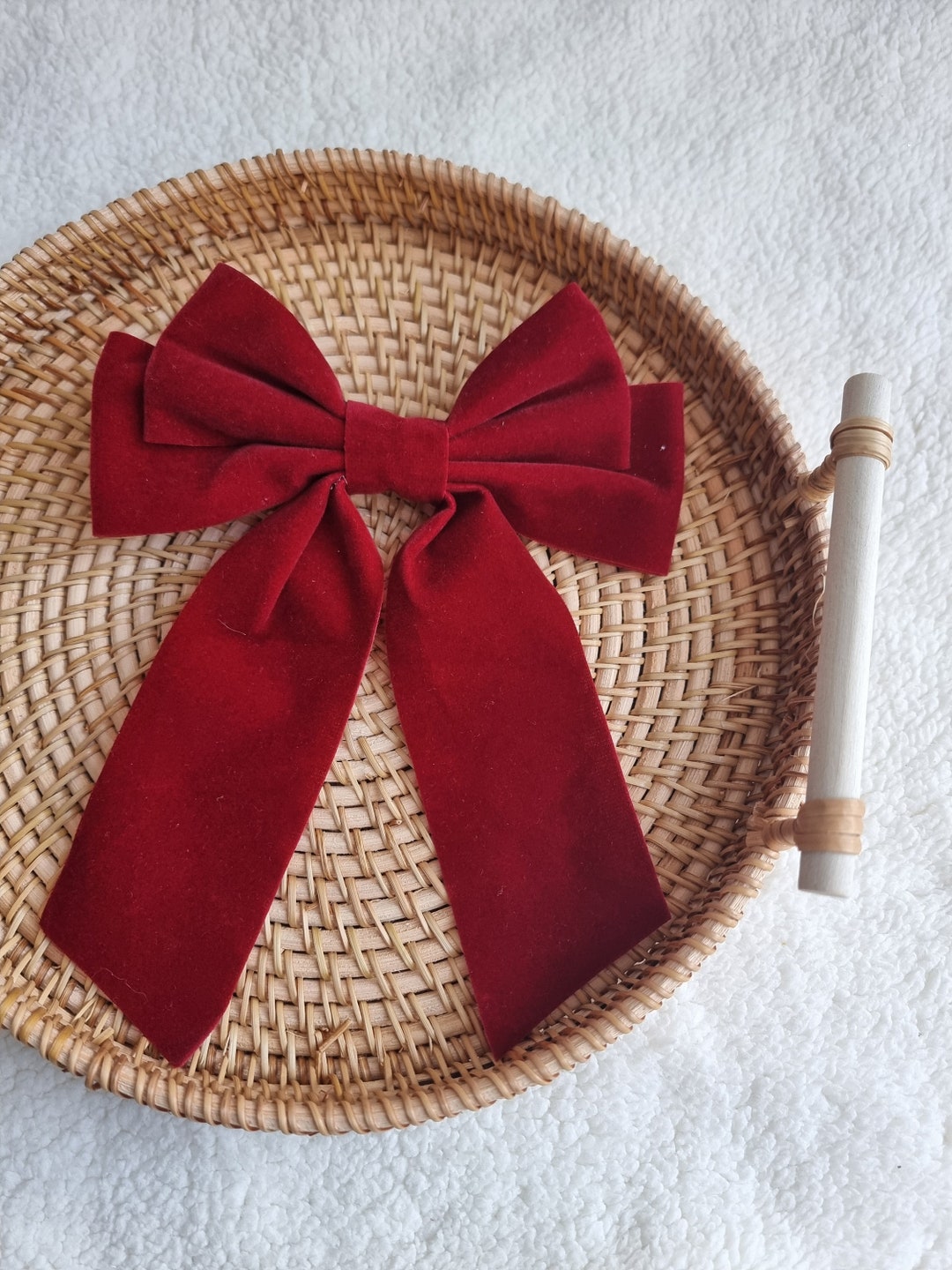 Red Velvet Bow, Large Bow, Hair Bow, Hair Clip, Barrette Clip, Large ...