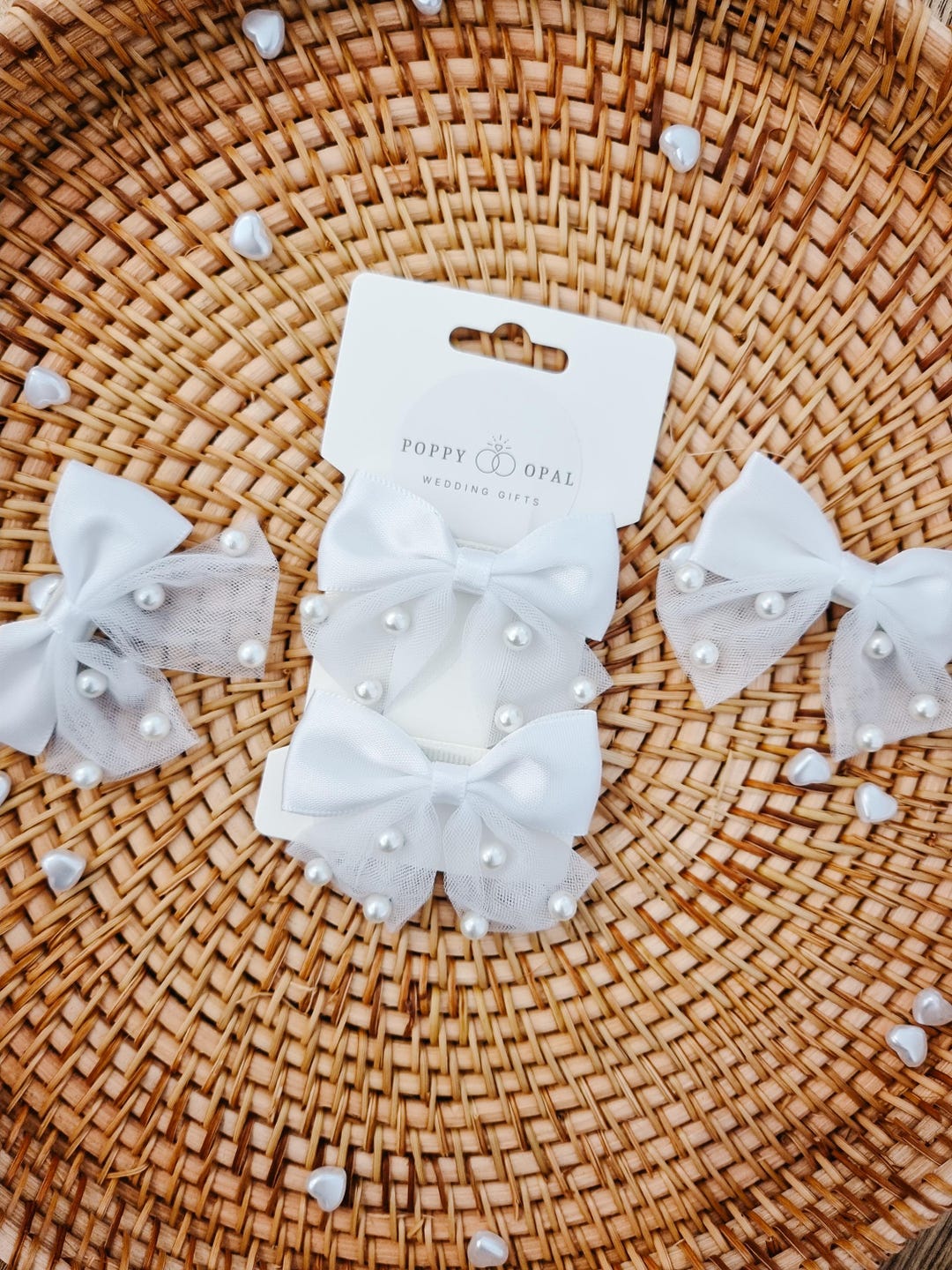 Lace Pearl Hair Bow, Flower Girl, Hair Accessory, Toddler Clips ...