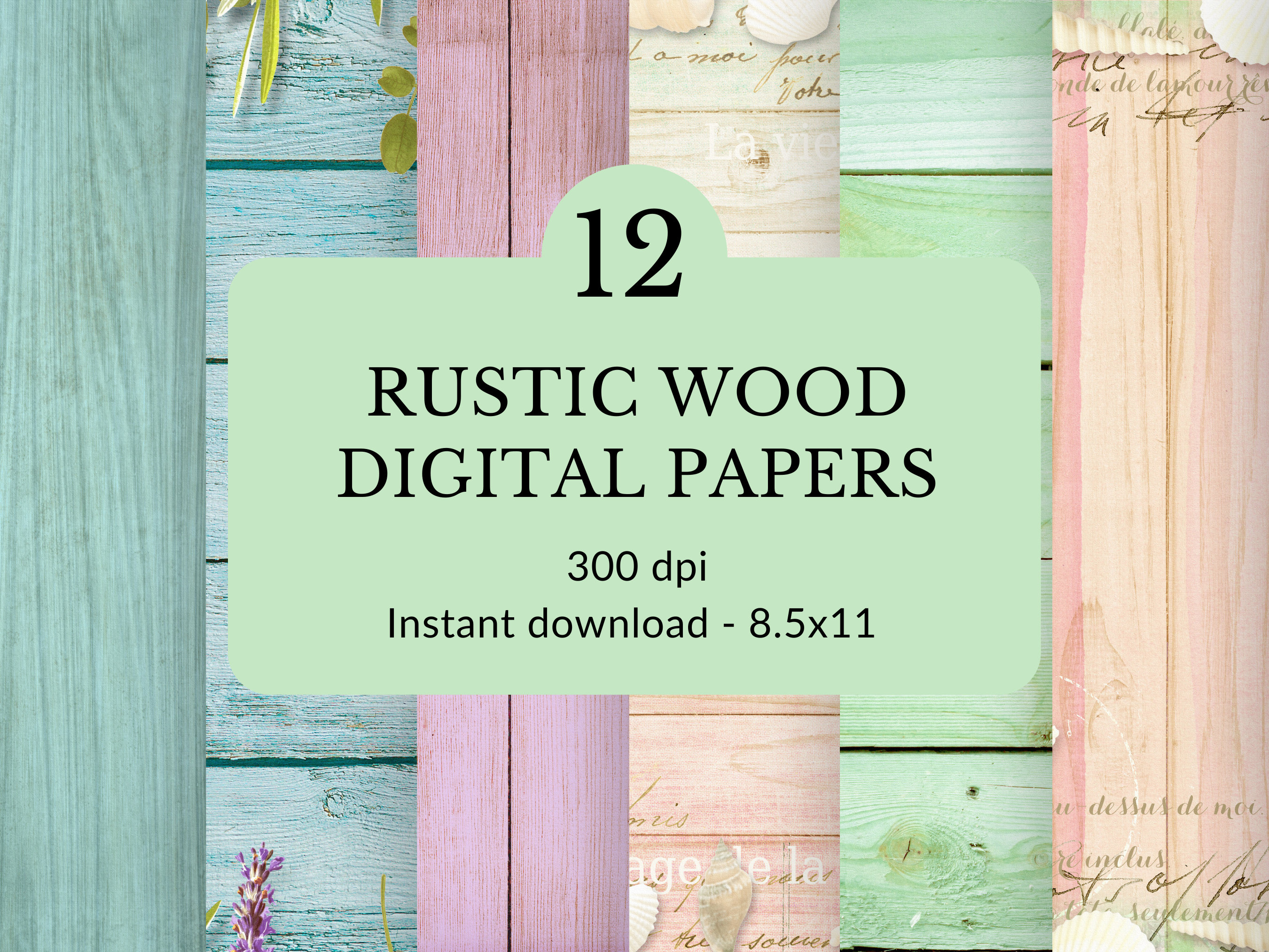 Shabby Wood Background Digital Papers, Feminine Wooden Backgrounds ...