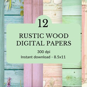 Shabby Wood Background Digital Papers, Feminine Wooden Backgrounds ...