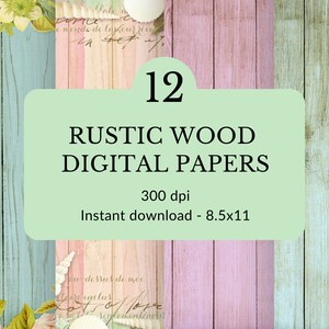 Shabby Wood Background Digital Papers, Feminine Wooden Backgrounds ...