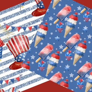 Red, White and Blue Digital Paper - Patriotic Watercolor Textures ...