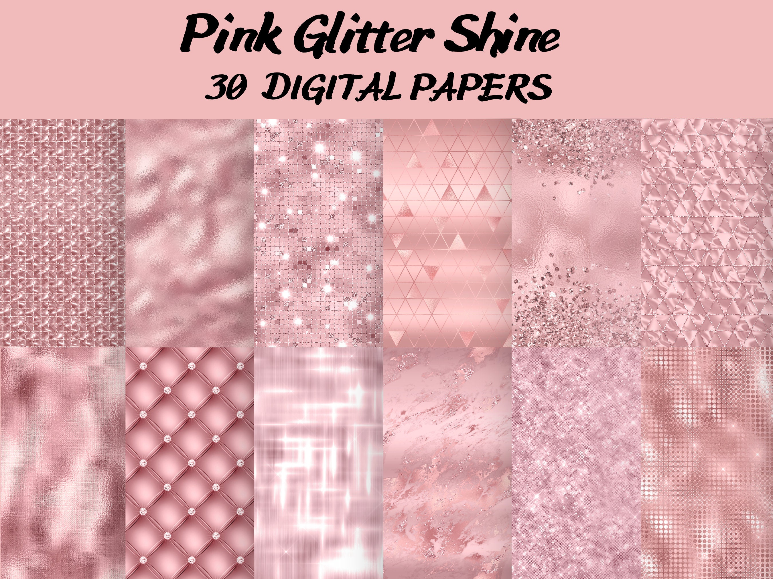 Seamless Glam Glitter and Sequin Textures With Metallic Foil Instant ...