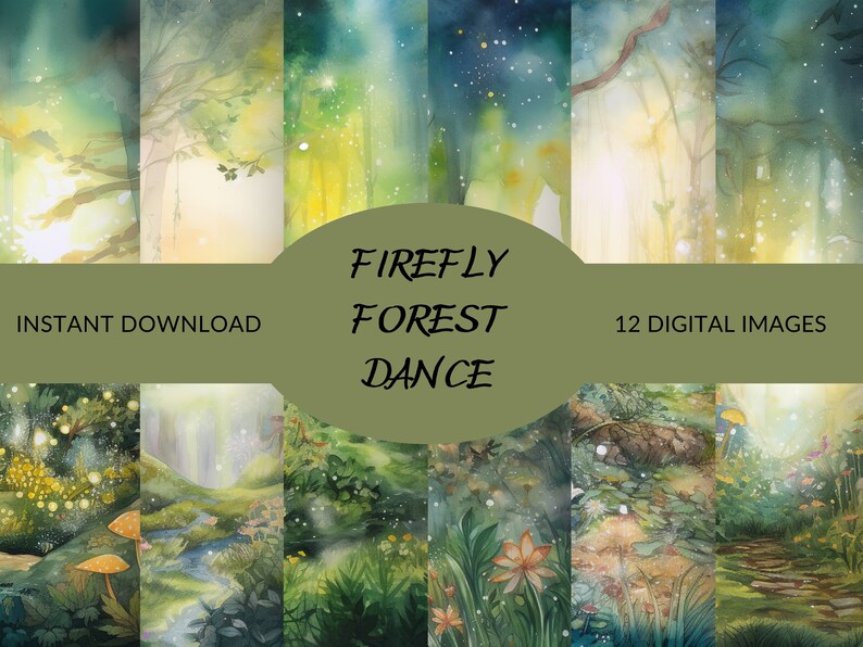 Enchanted Garden Digital Paper, Fairy Lights Fantasy Backgrounds, Old ...