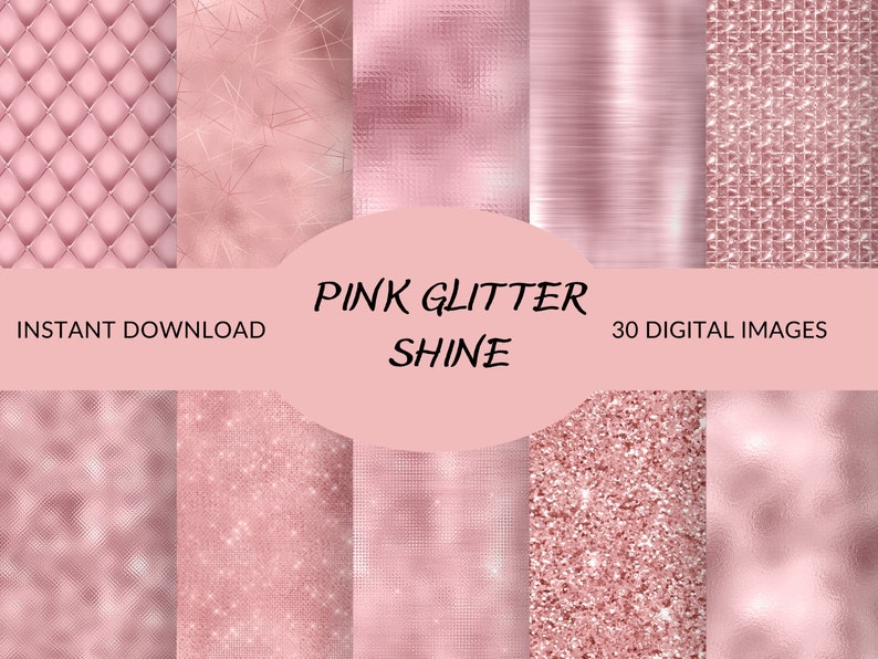 Seamless Glam Glitter and Sequin Textures With Metallic Foil Instant ...