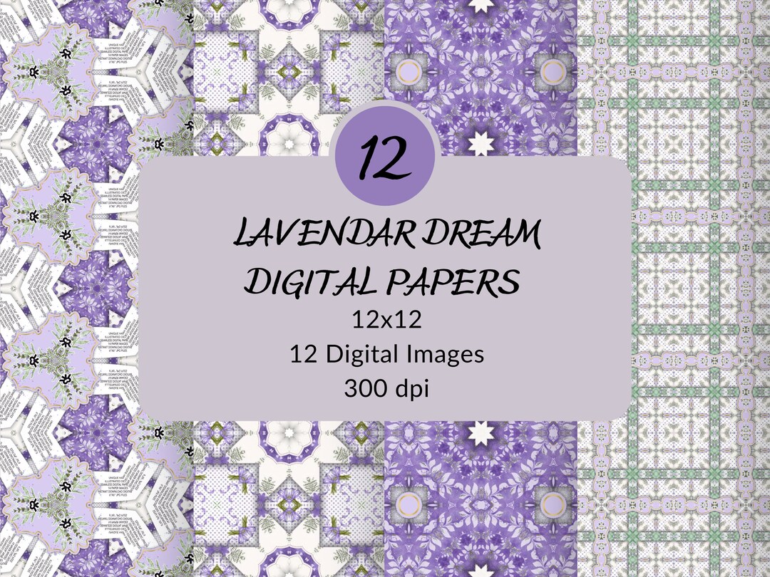 Lavender Scrapbooking Collection - Vintage Paper Ephemera Set With ...
