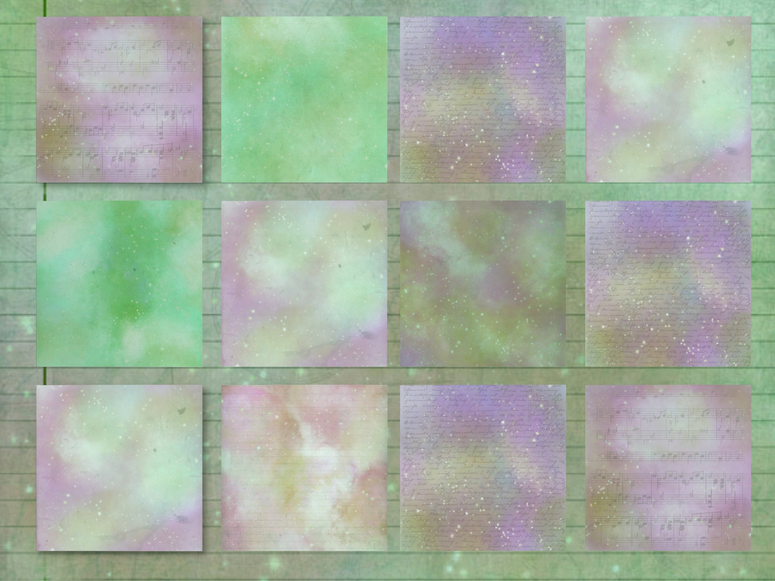 Enchanted Garden Digital Paper, Fairy Lights Fantasy Backgrounds, Old ...