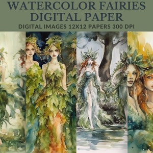 Forest Fairy Digital Papers | Digital Paper Pack |printable Scrapbook ...
