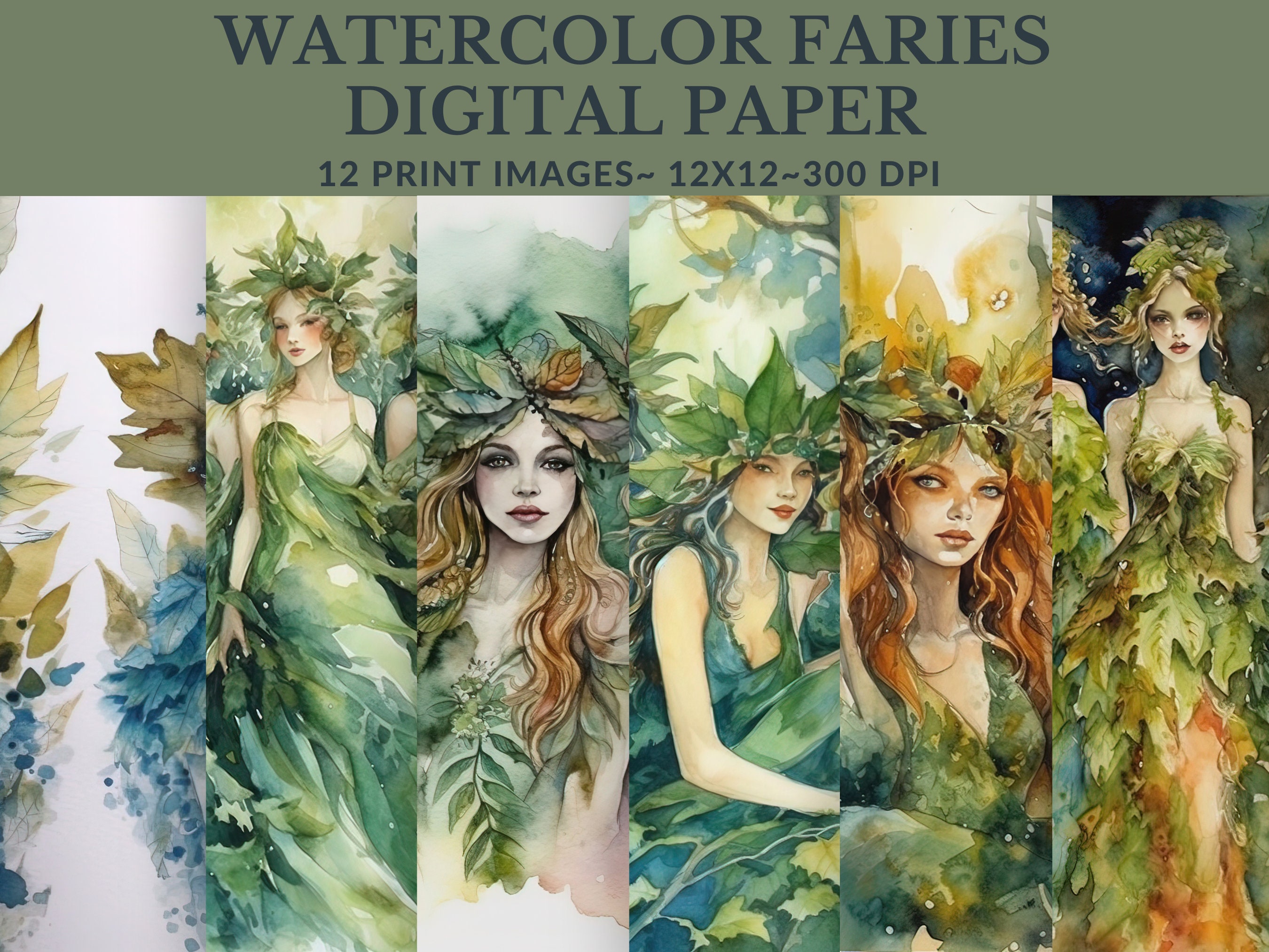 Forest Fairy Digital Papers | Digital Paper Pack |printable Scrapbook ...