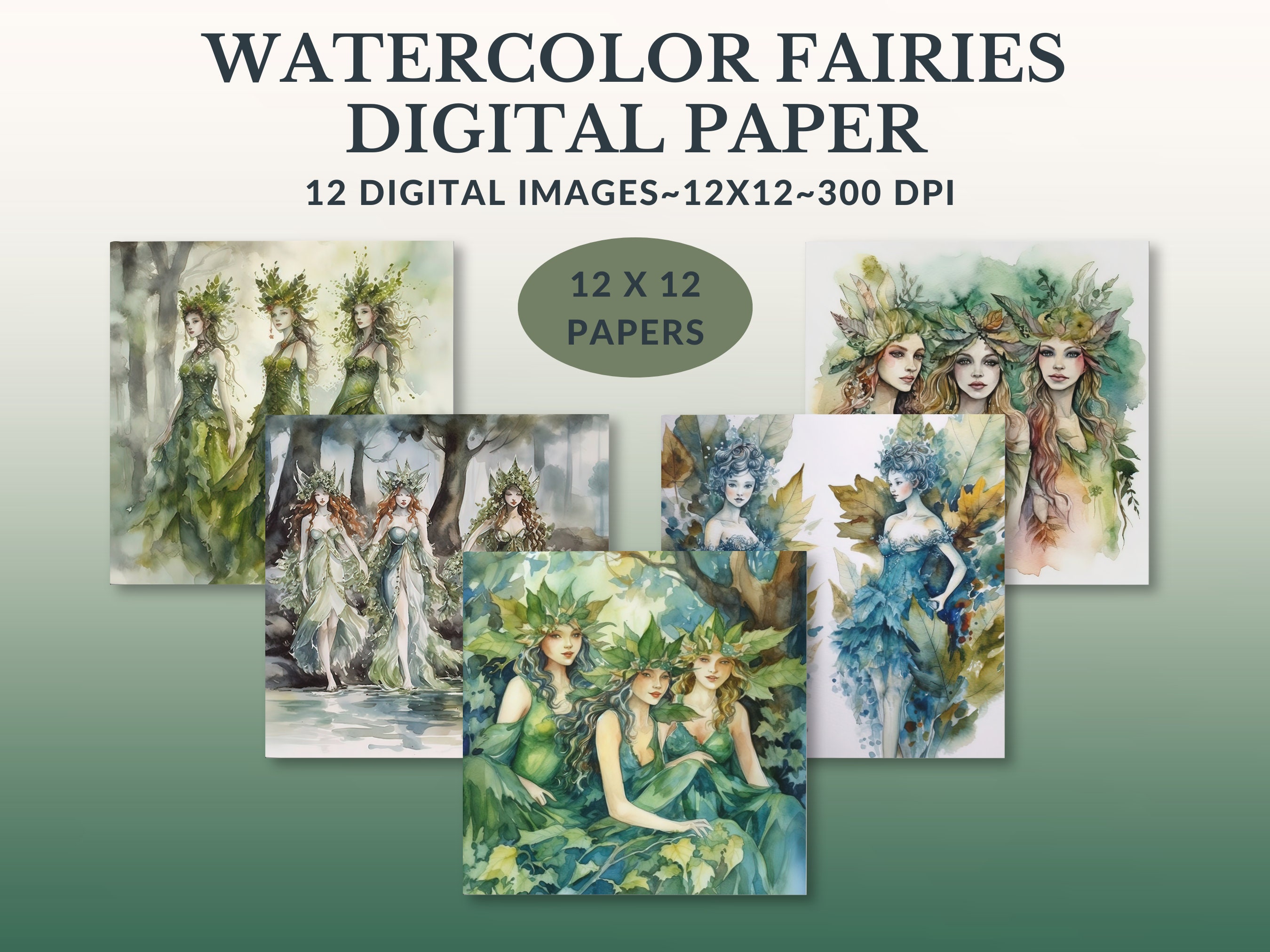 Forest Fairy Digital Papers | Digital Paper Pack |printable Scrapbook ...