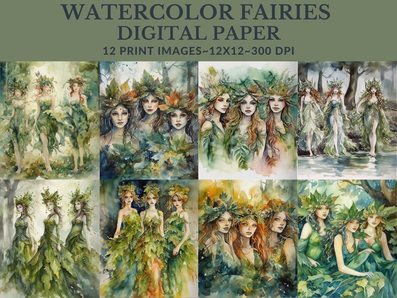 Forest Fairy Digital Papers | Digital Paper Pack |printable Scrapbook ...