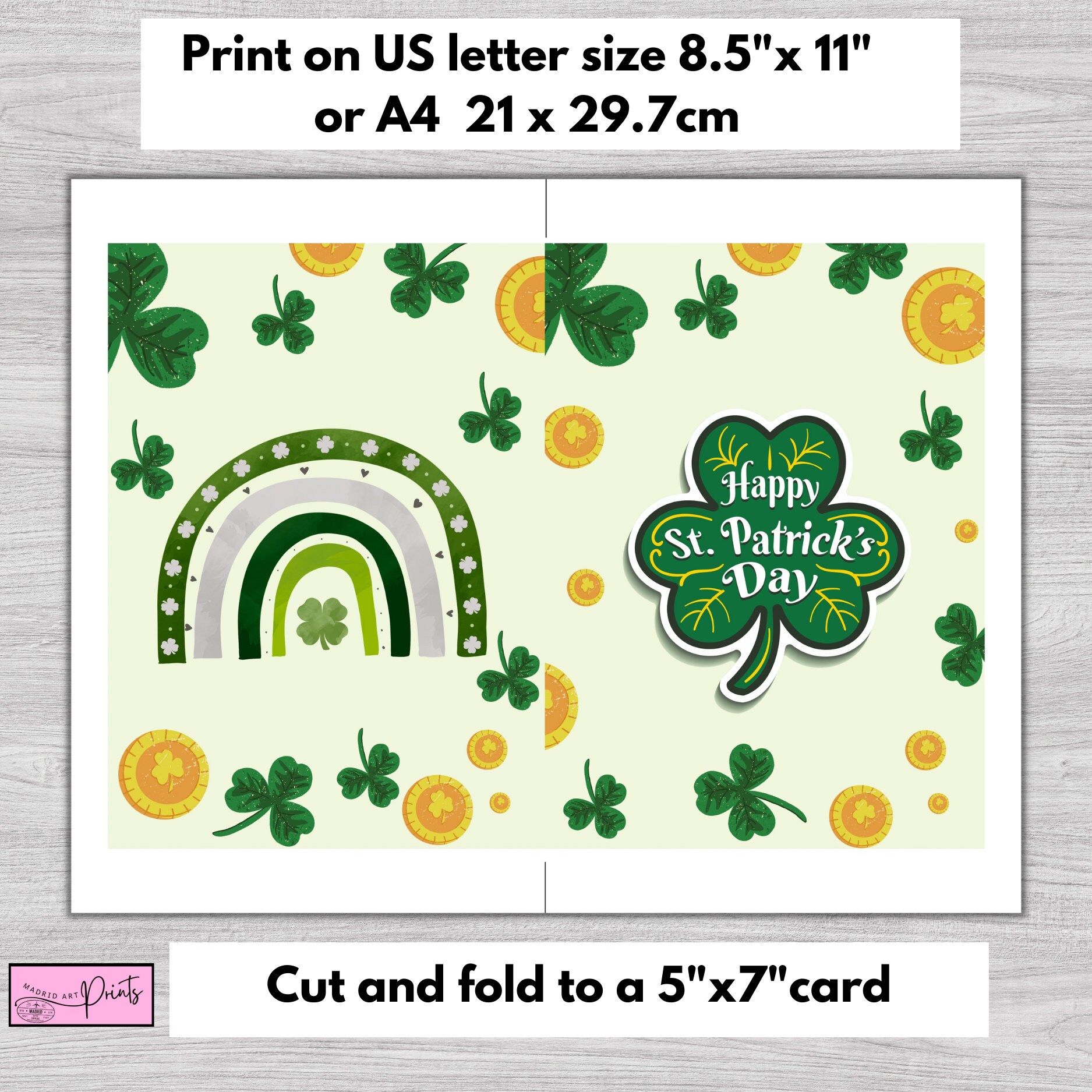 Cute St. Patrick's Day Printable Card, Shamrock Greeting Card, St ...