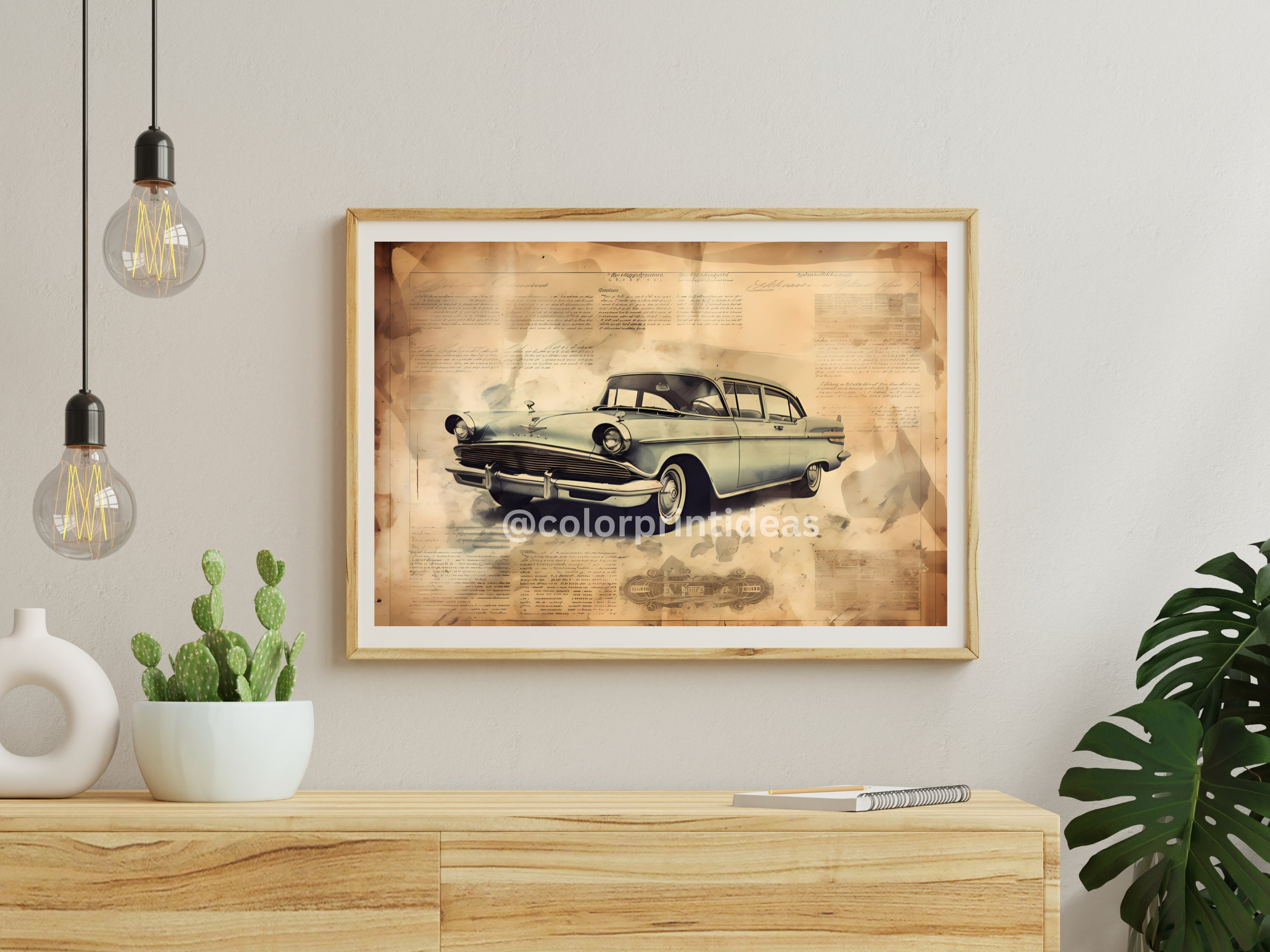 Vintage Car Poster, Retro Car Art, Classic Car Poster, Vintage Car ...