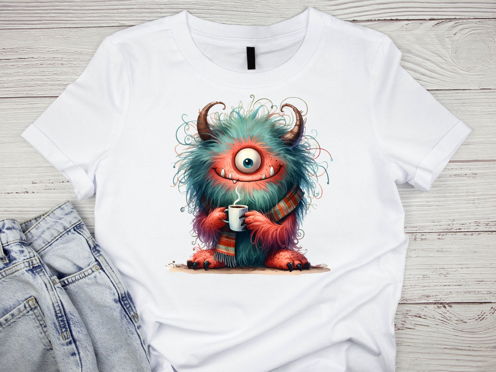 30 Whimsical Coffee Monster Clipart Bundle Unique Quirky Coffee ...