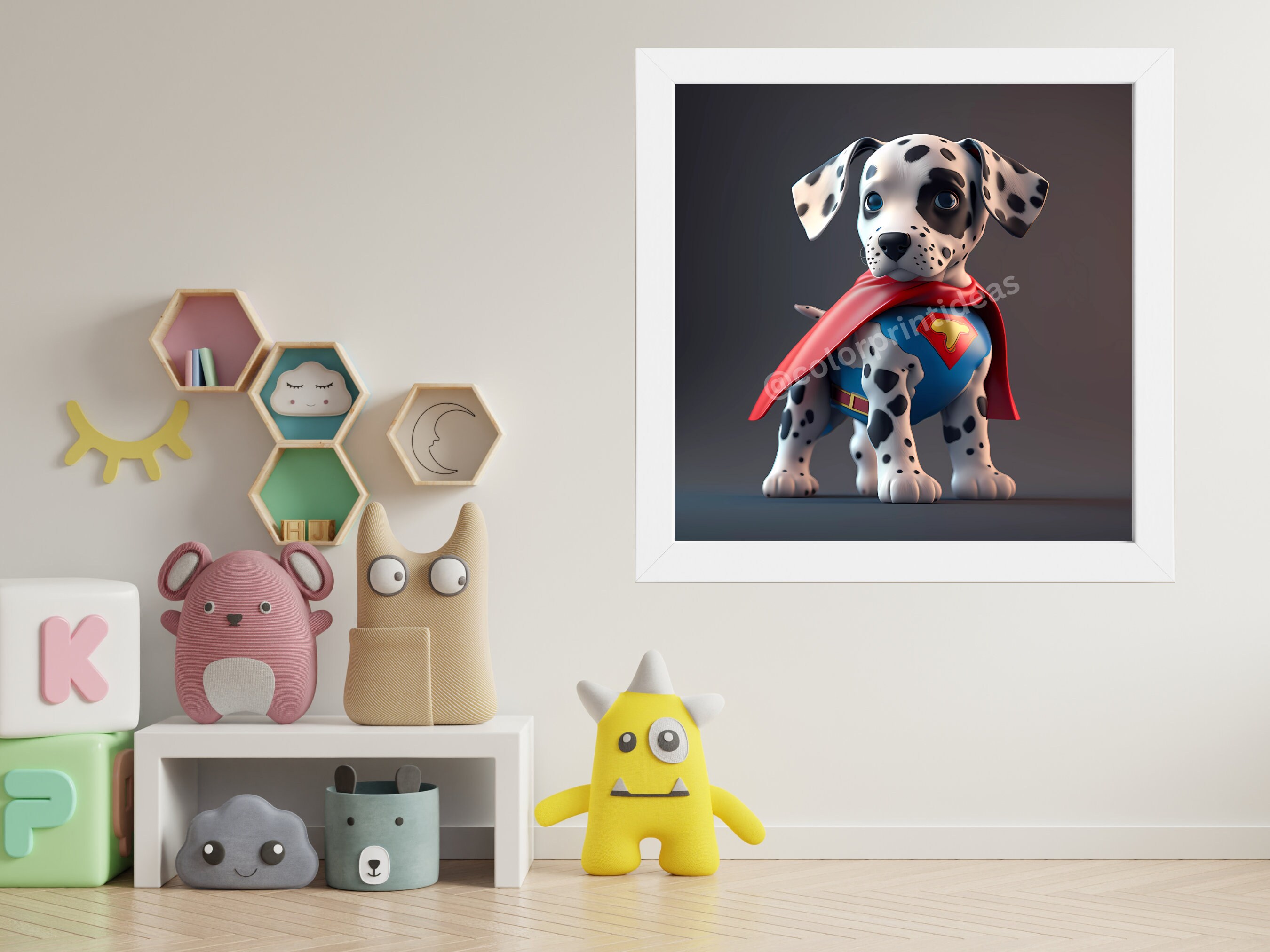 Dalmatian Superheroe Poster Kids Art Poster Dog Lover - Etsy Canada