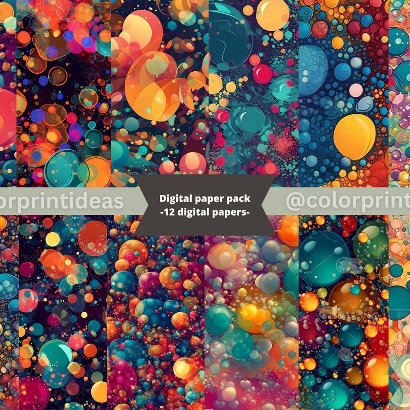 Bubble Digital Paper - Etsy