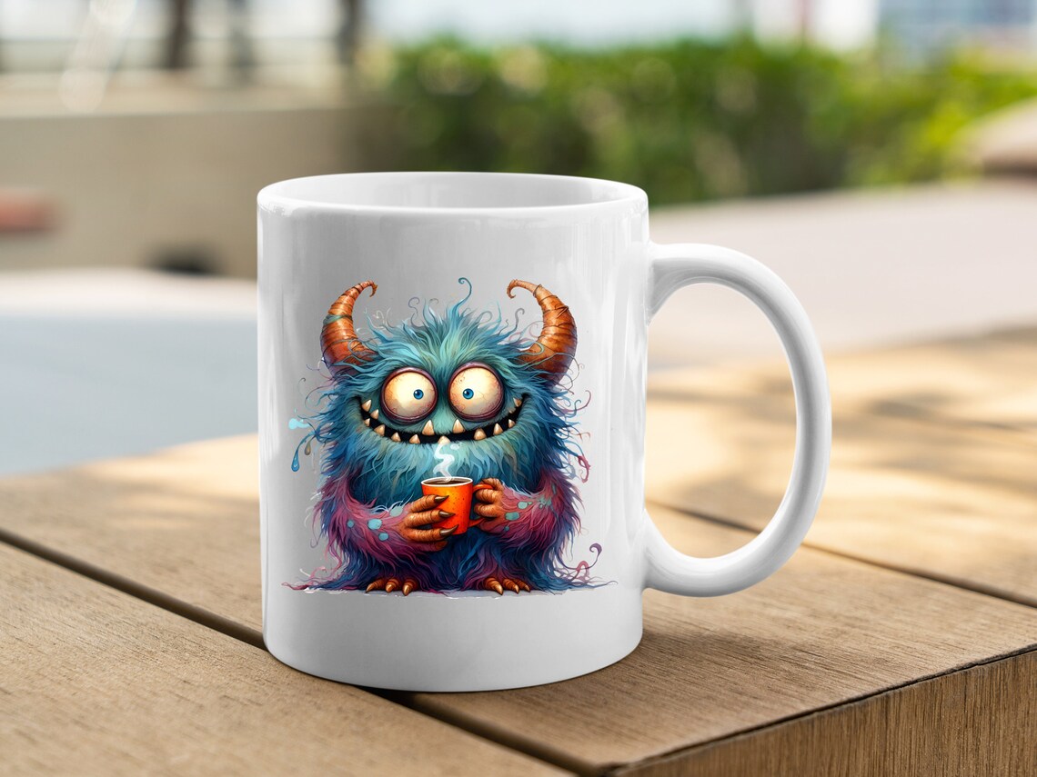 30 Whimsical Coffee Monster Clipart Bundle Unique Quirky Coffee ...