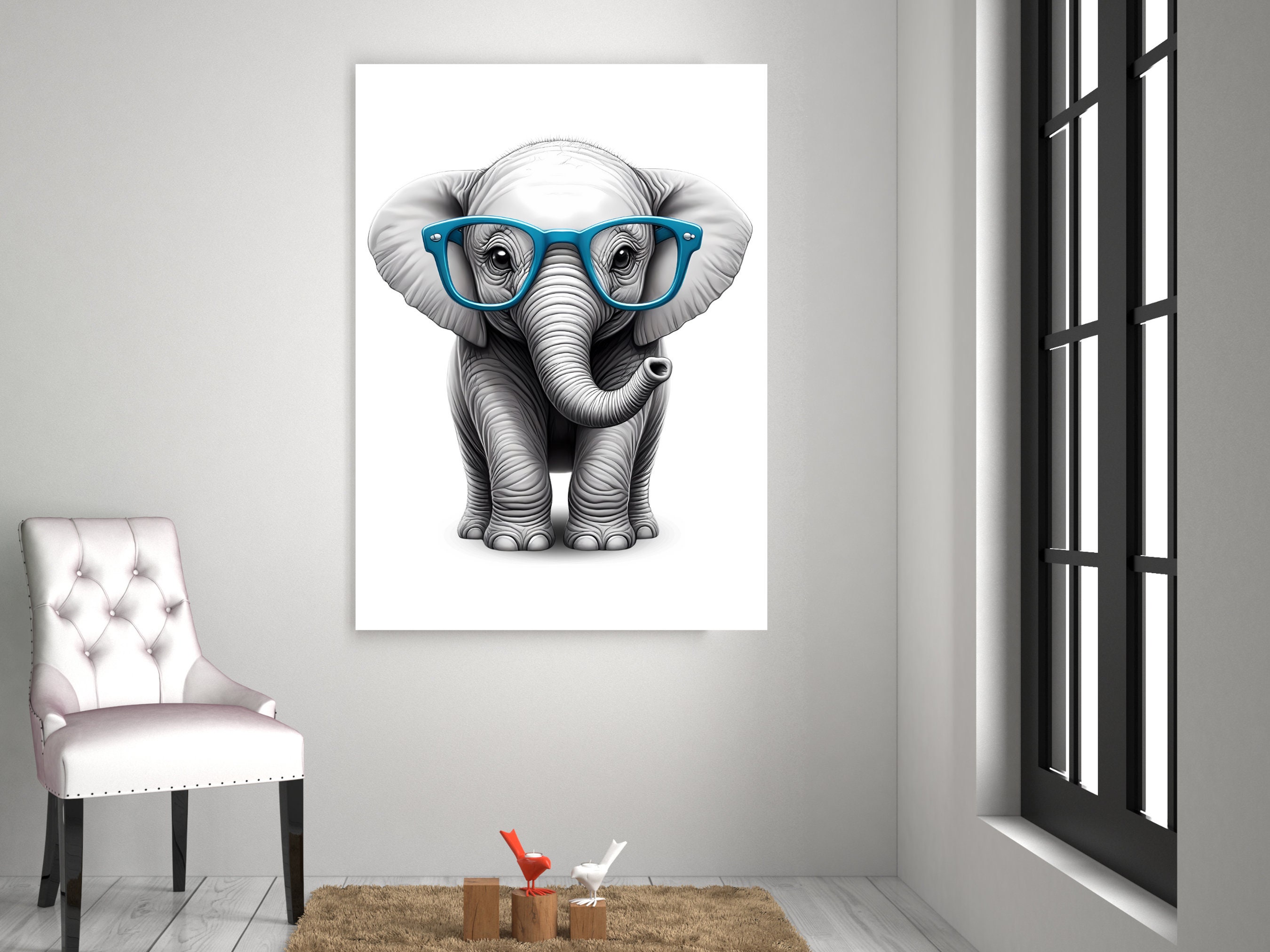 Modern Animal With Glasses Poster Set of 6, Funny and Original Modern ...