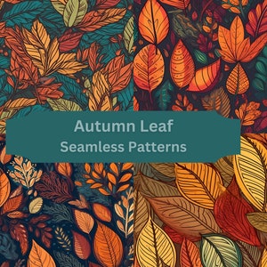 Autumn Leaf Digital Paper Set, 12 Seamless Fall Patterns for Crafts ...