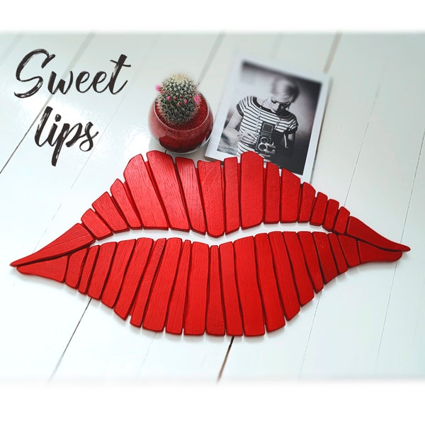 Wood Lips Wall Art - Etsy