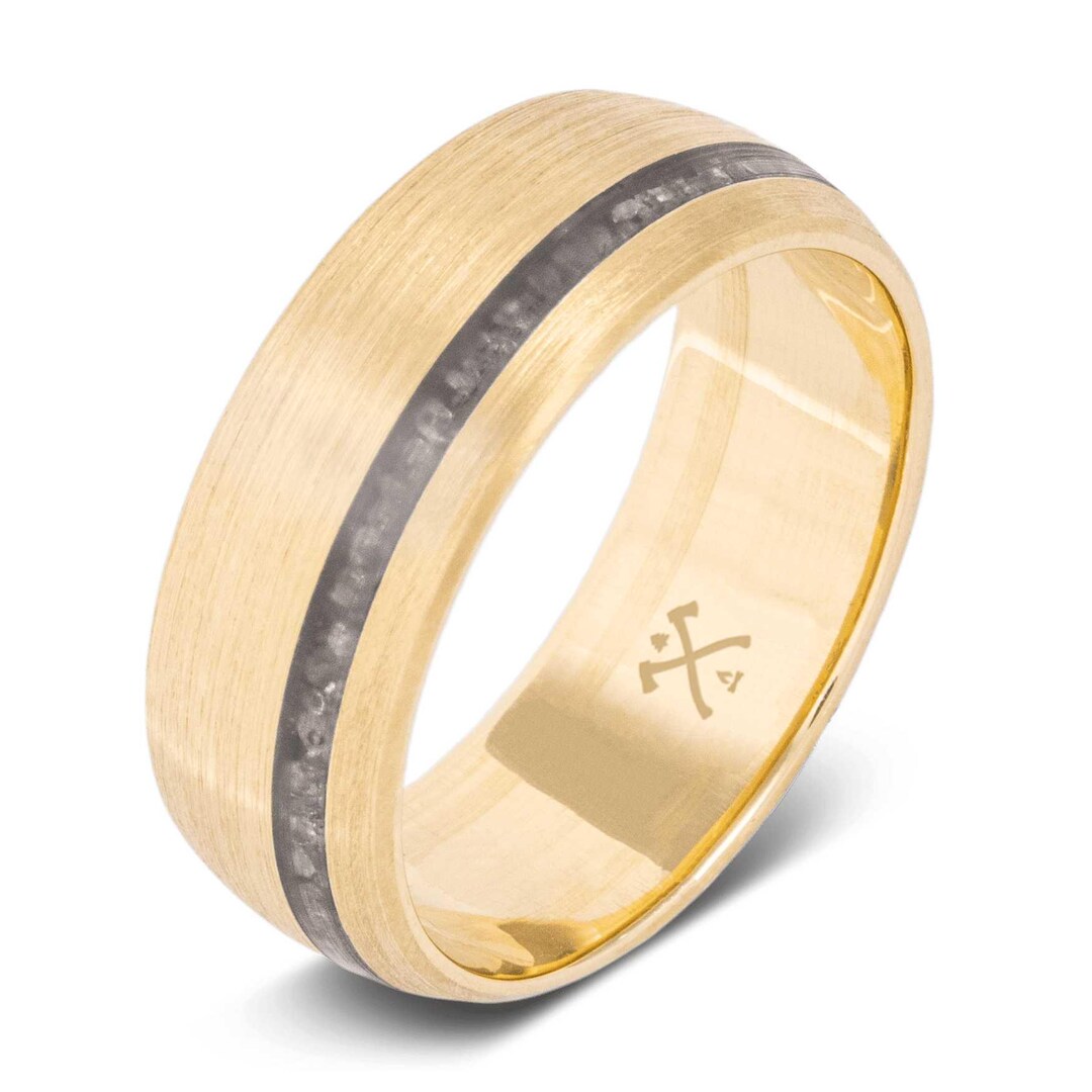 Manly Bands the Zeus: 10K/14K Gold or Platinum Mens Wedding Band With ...