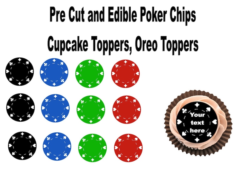 Edible Poker Chips , Cupcake Topper, Cake Decoration , Cookie Topper - Etsy