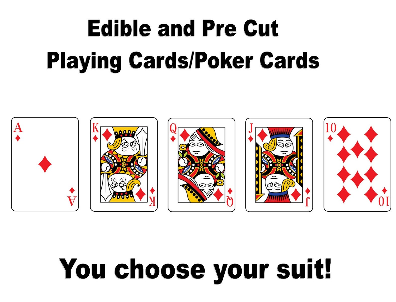 Edible Pre Cut Playing Cards, Poker Cards - Etsy
