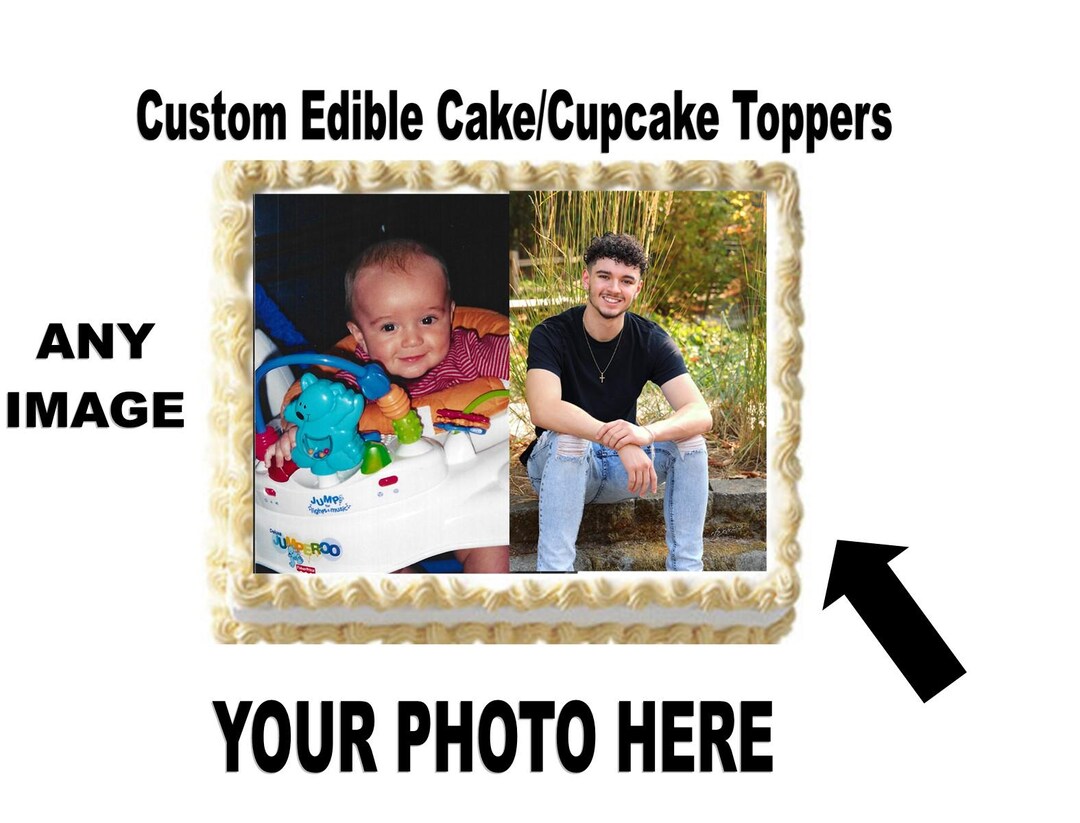 Custom Edible Cake Topper, Cupcake Topper, Cookie Topper, Rice Krispy ...