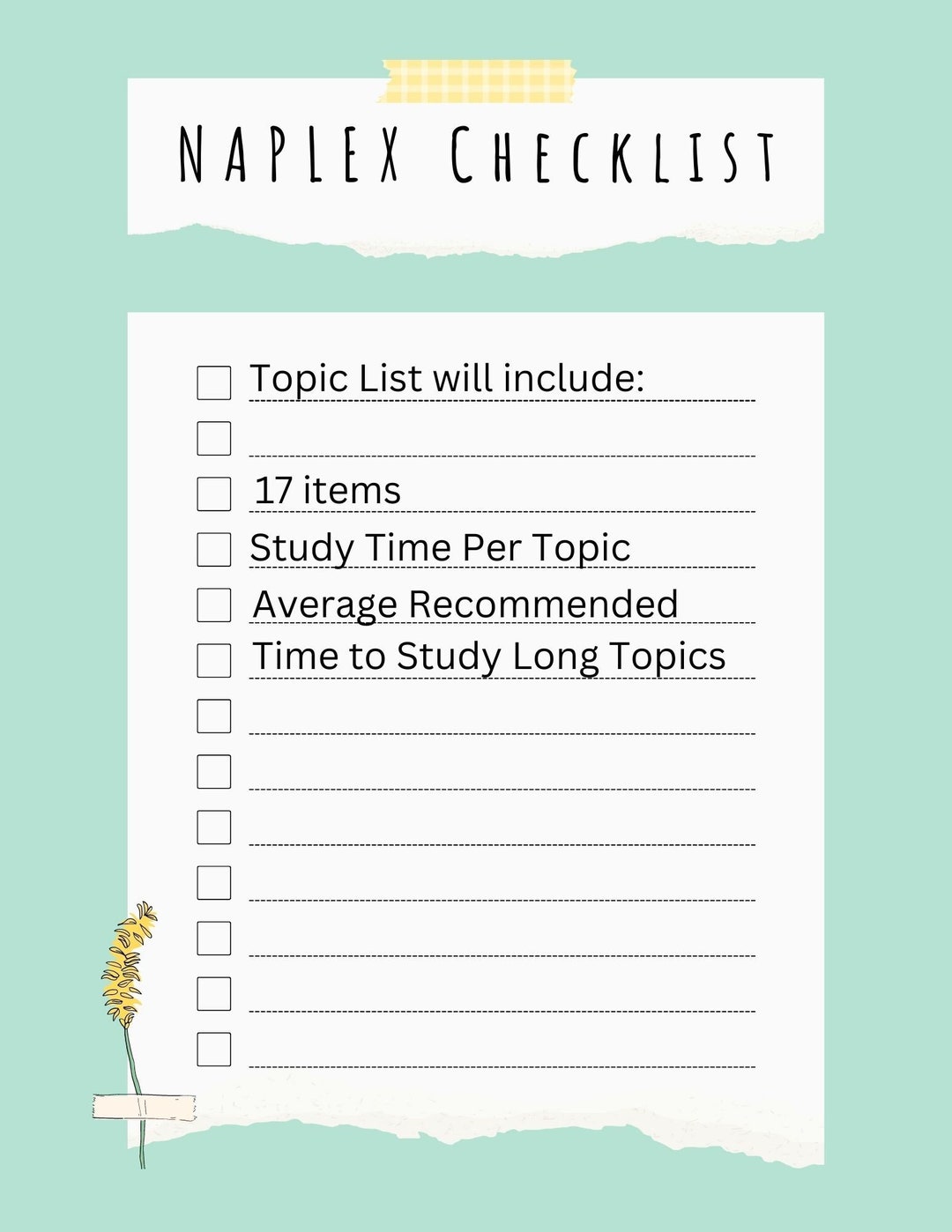 NAPLEX Checklist Topics to Review Study Topics Checklist How to ...
