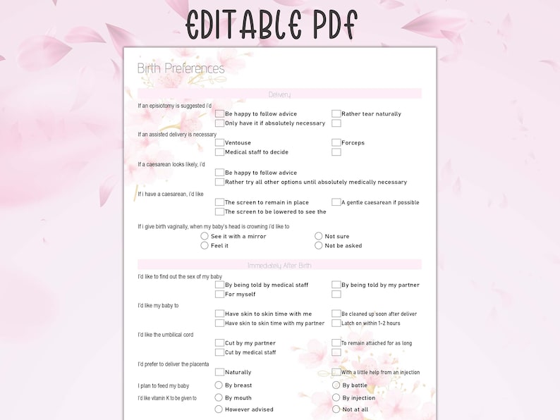 Editable Birth Plan Template Editable Birth Plan Printable - Etsy Editable Birth Plan Template Editable Birth Plan Printable - Etsy