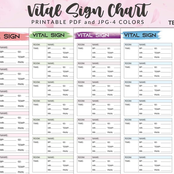 Printable and Editable Vital Signs Chart - Etsy