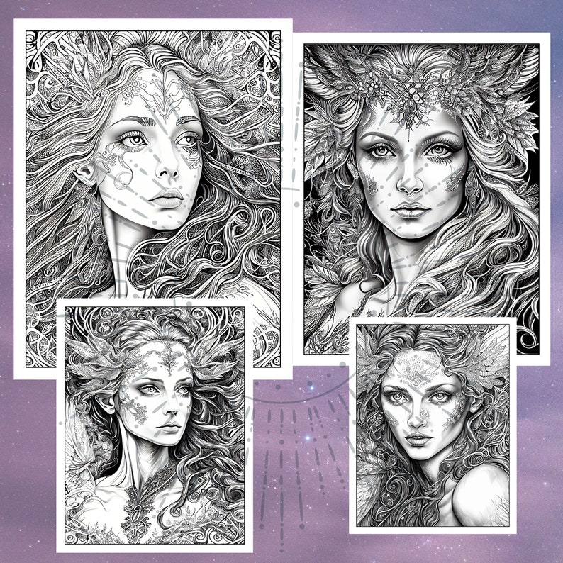 20 Mythical Goddess Pdf Download & Printable Coloring Book - Etsy