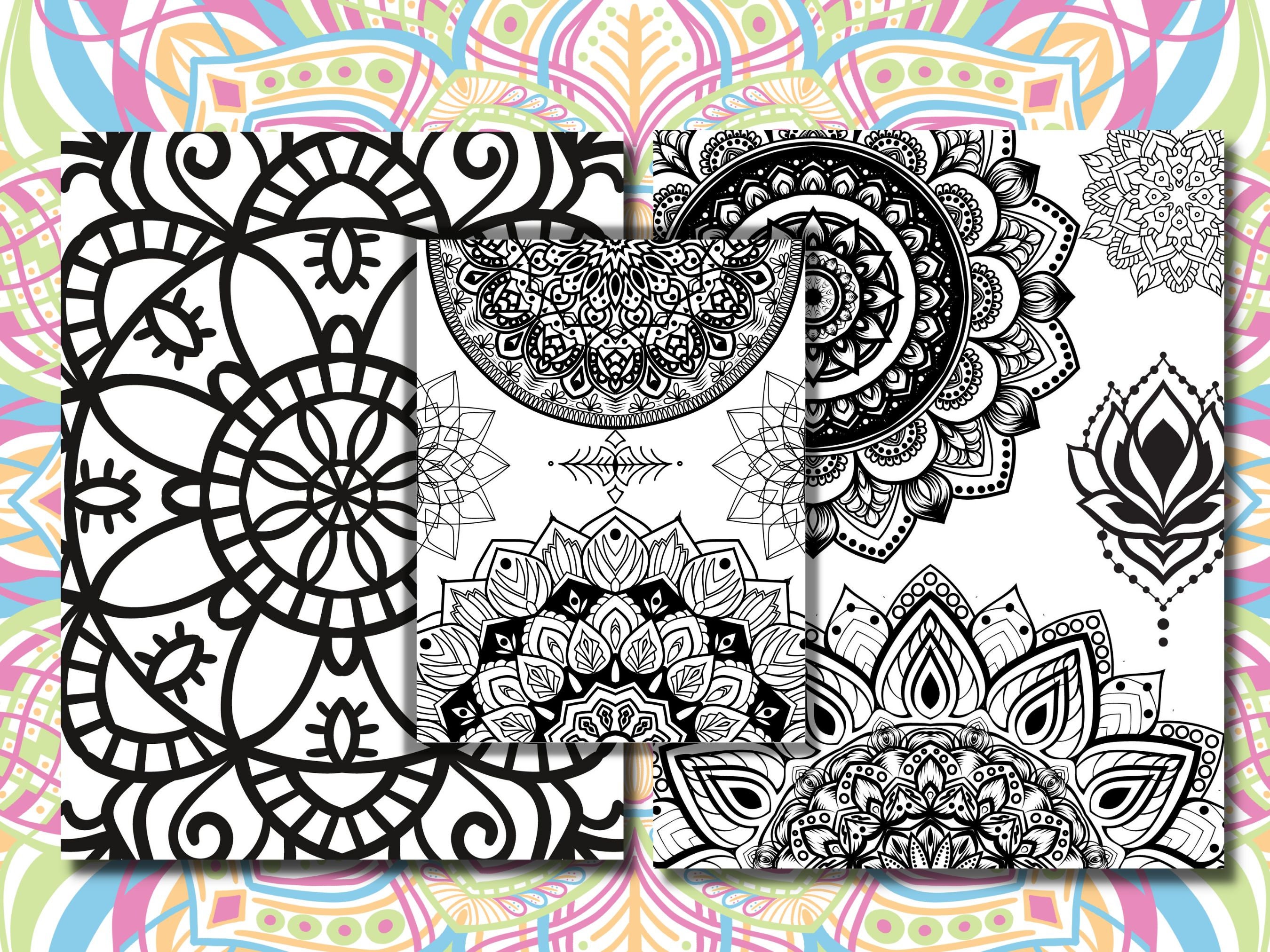 10 Mandala Printable Pdf Coloring Book Pages/printable Coloring Book ...