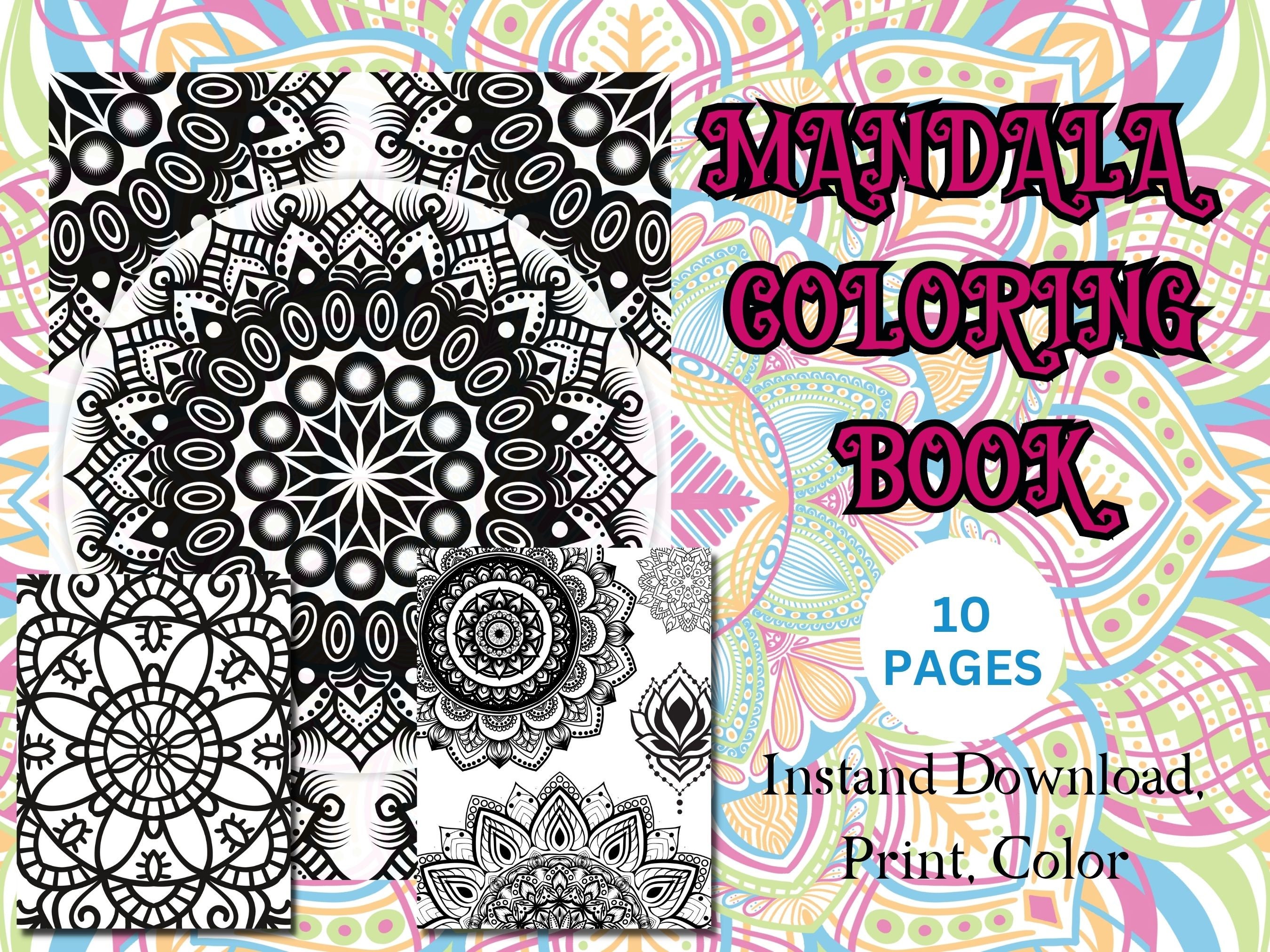 10 Mandala Printable Pdf Coloring Book Pages/printable Coloring Book ...