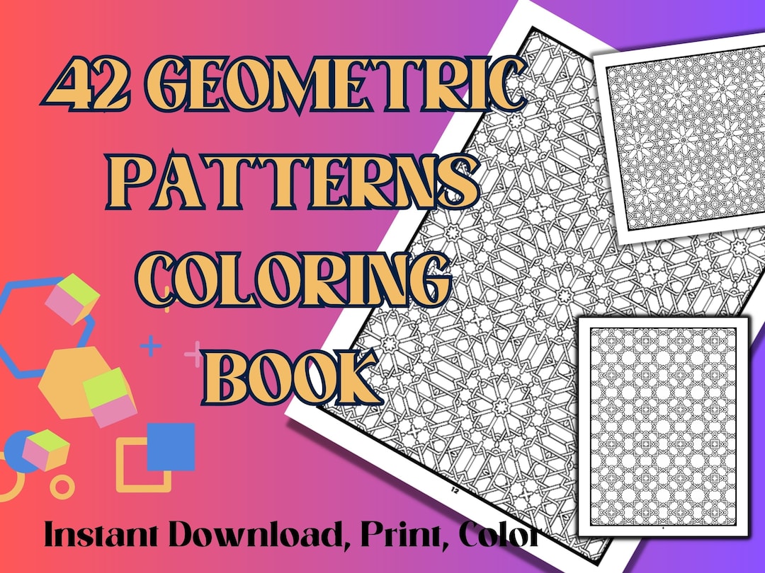 42 Geometric Printable Pdf Coloring Book Pages/pattern Coloring Book ...