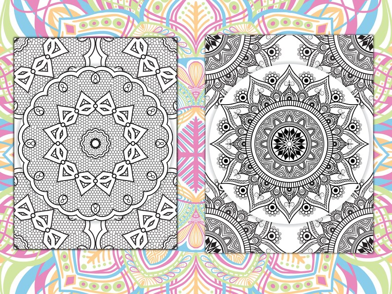 10 Mandala Printable Pdf Coloring Book Pages/printable Coloring Book ...