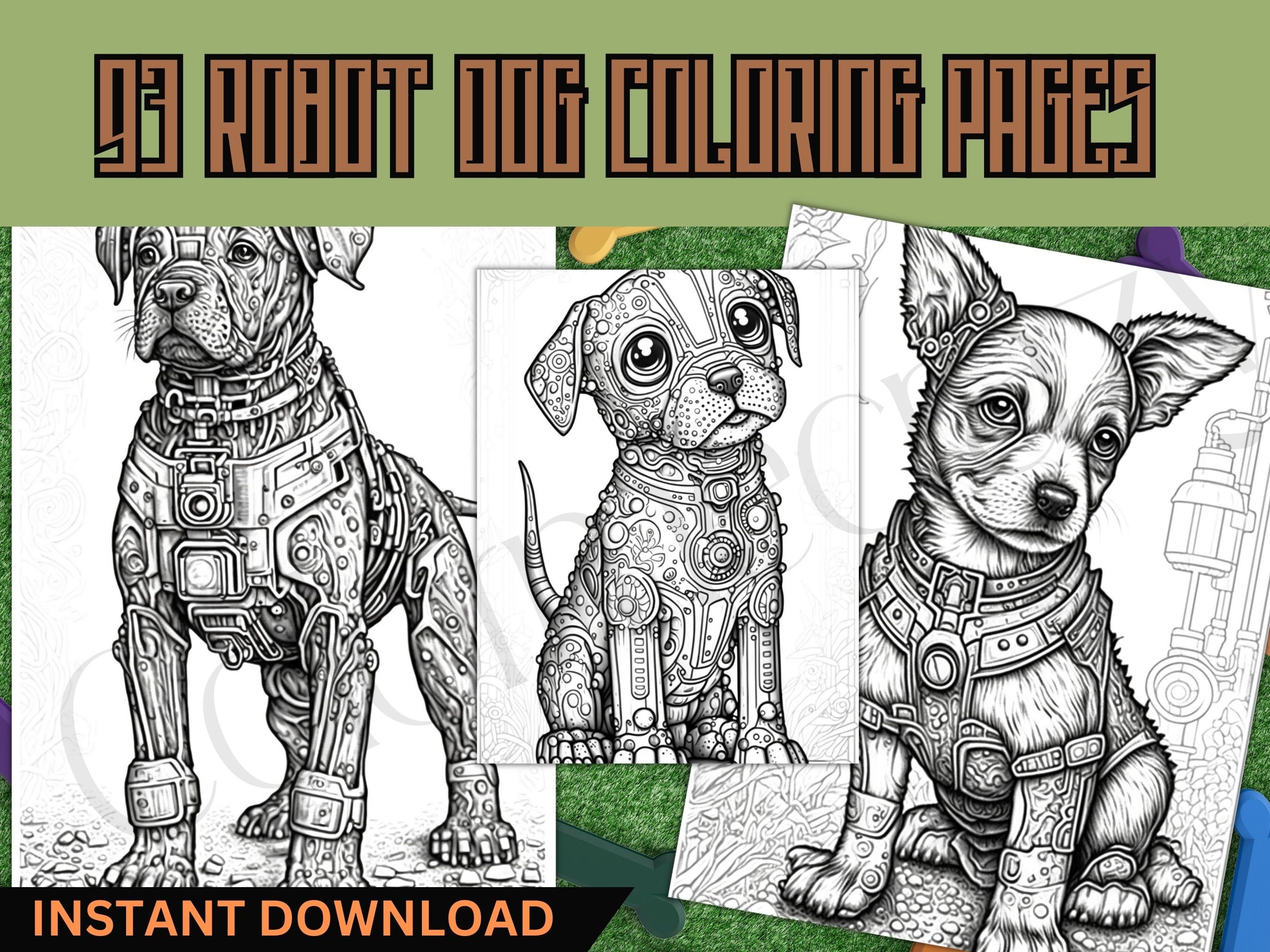 Robot Dog Coloring Page