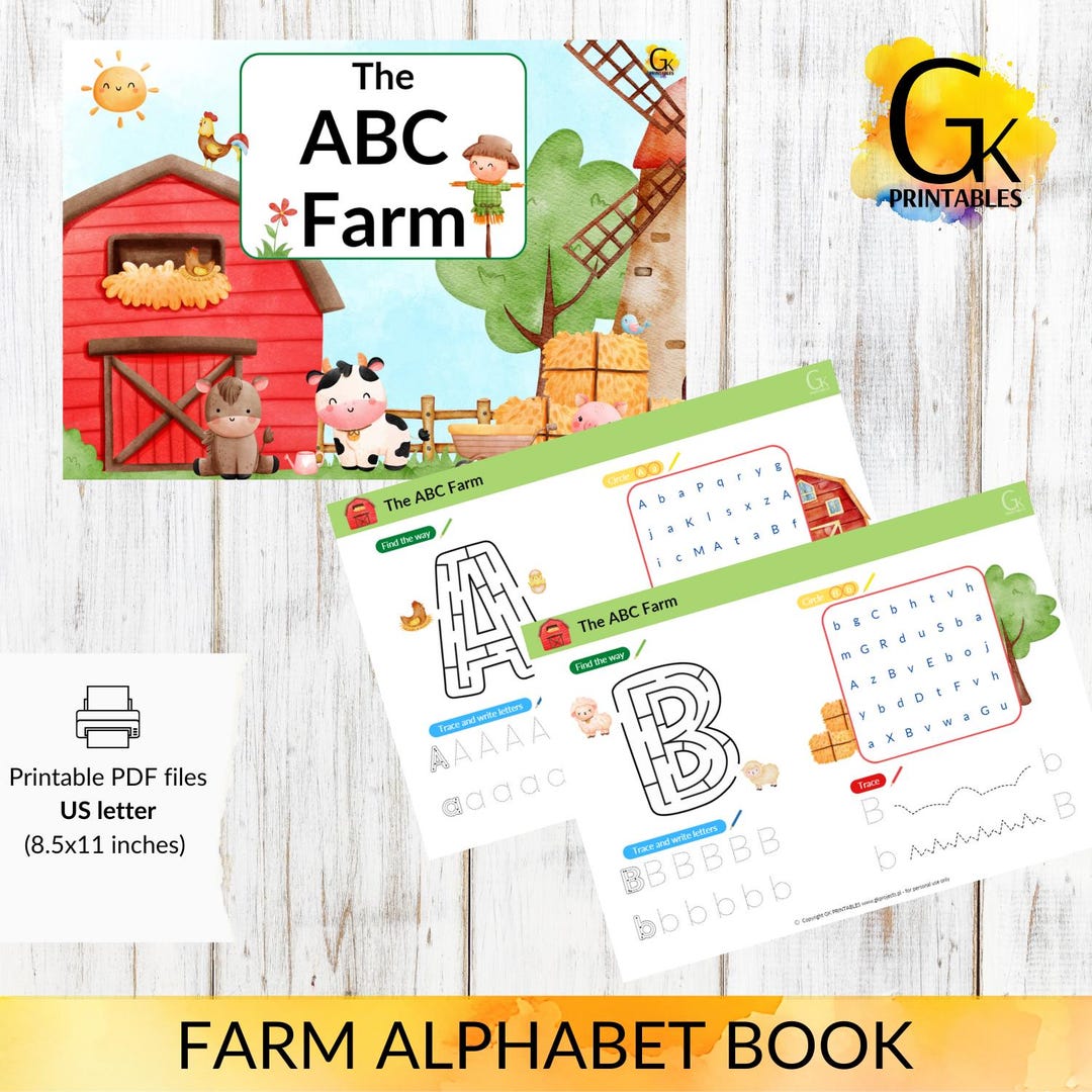 Printable Farm Alphabet Book for Toddlers and Preschoolers. Printable ...